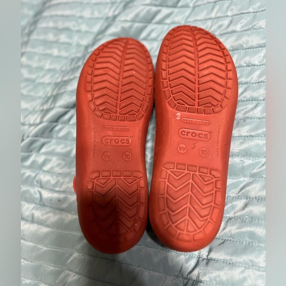 Crocs Womens Berryessa Ballet Flats Rust Suede Fleece… - Gem